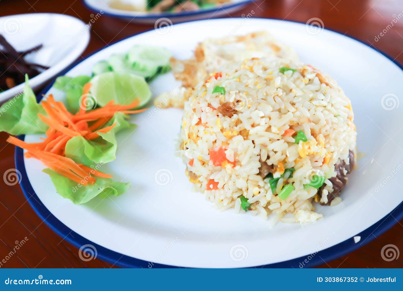 Stir Fried Rice or Fried Rice with Sunny Side Up Egg Stock Photo ...
