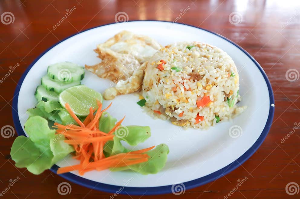 Stir Fried Rice or Fried Rice with Sunny Side Up Egg Stock Image ...