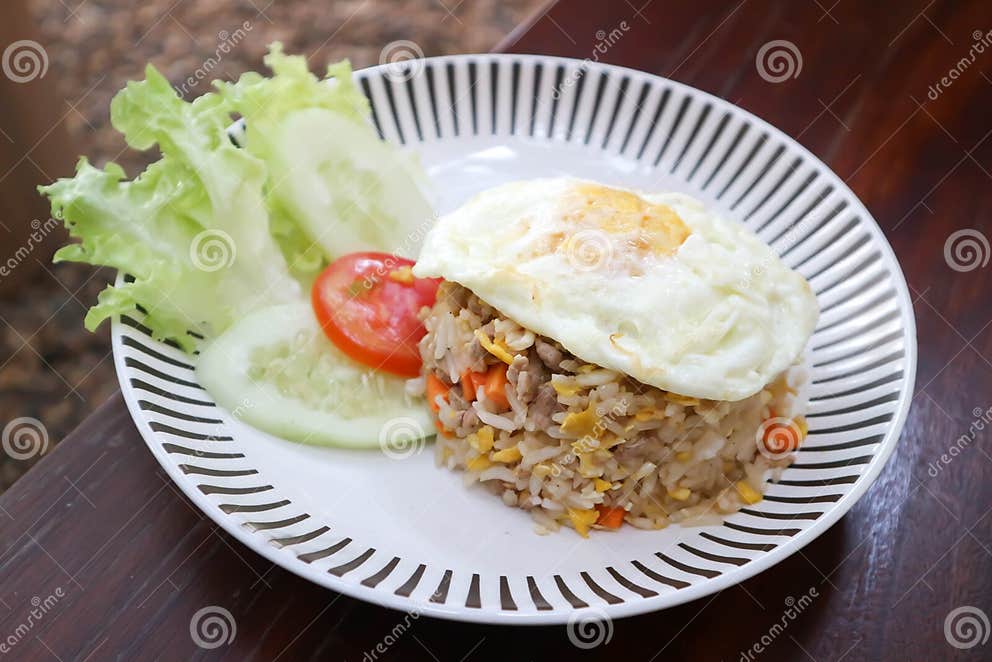 Stir Fried Rice or Fried Rice with Sunny Side Up Egg Stock Photo ...