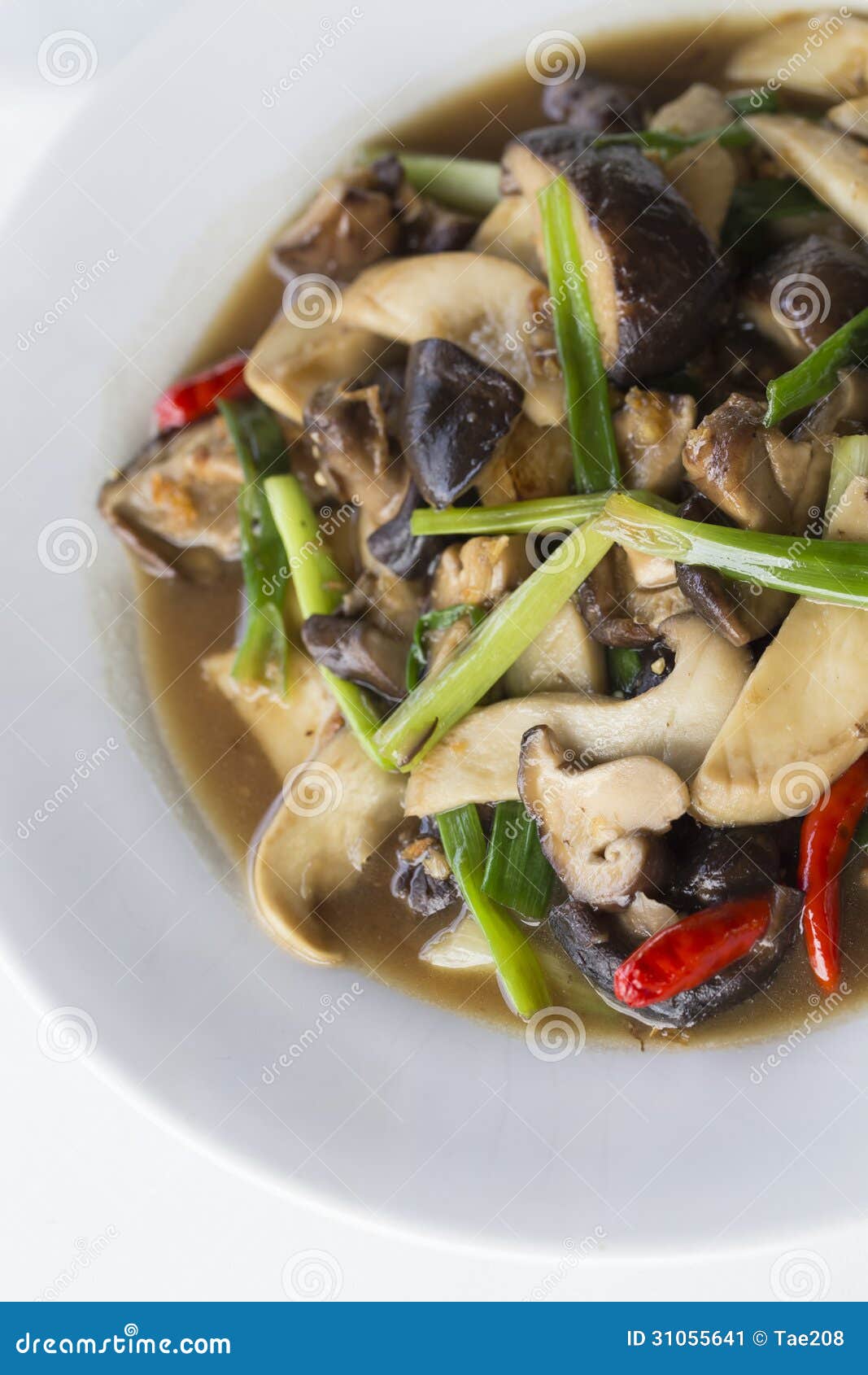 Stir Fried Shiitake Mushroom Stock Image - Image of chili, pepper: 31055641