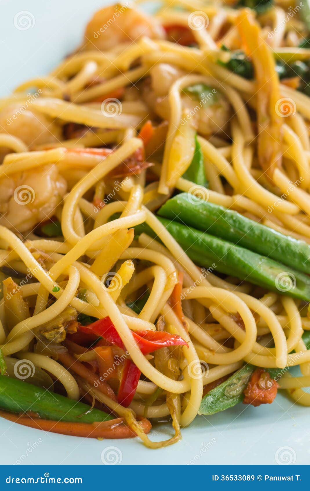 Stir fried spicy spaghetti stock image. Image of cuisine - 36533089