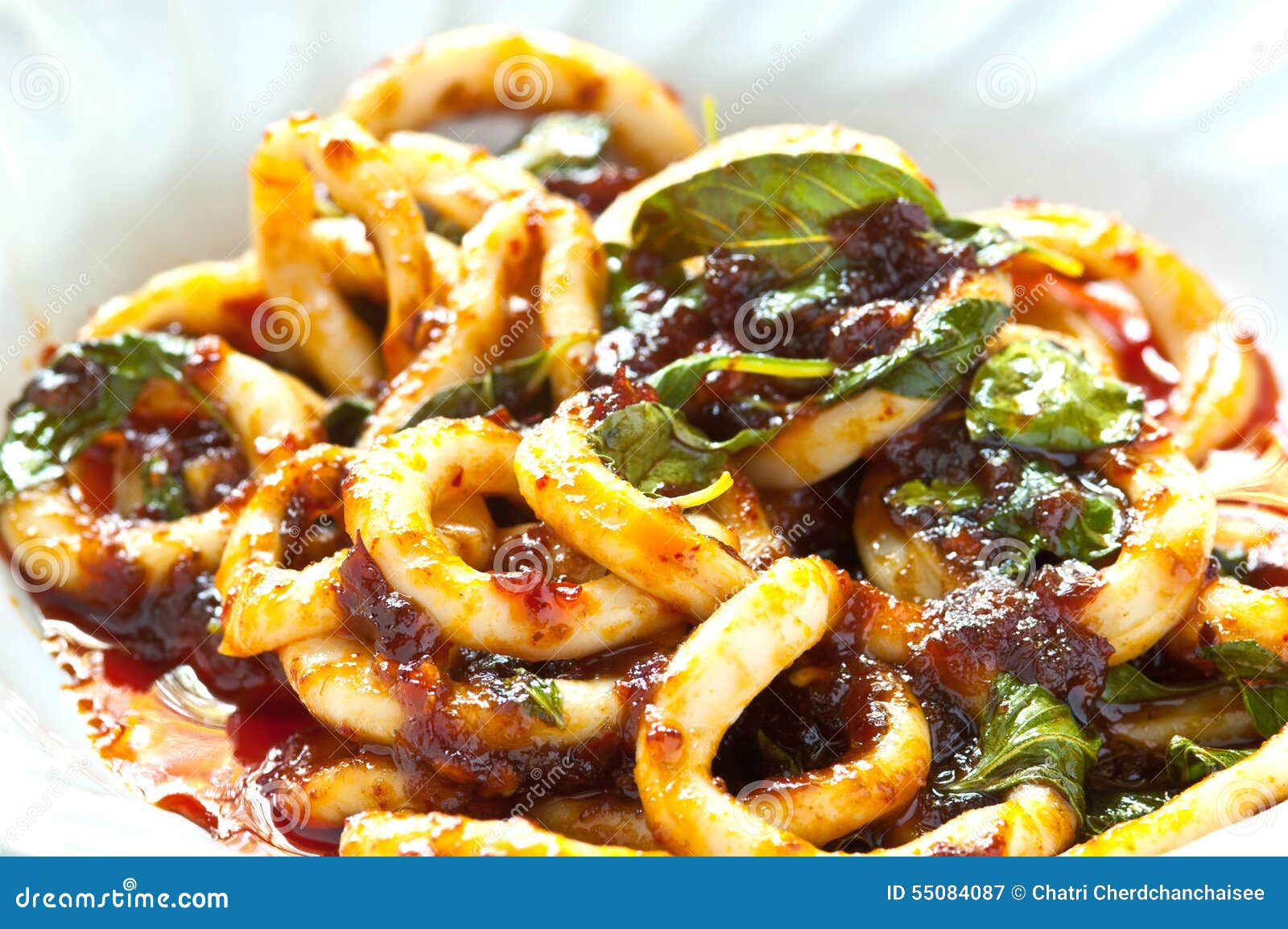 Stir Fried Squid in Roasted Chili Paste Stock Image - Image of dinner ...