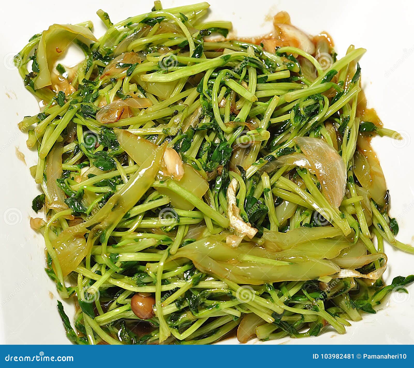 STIR FRIED TAU MIU stock image. Image of oily, fried - 103982481