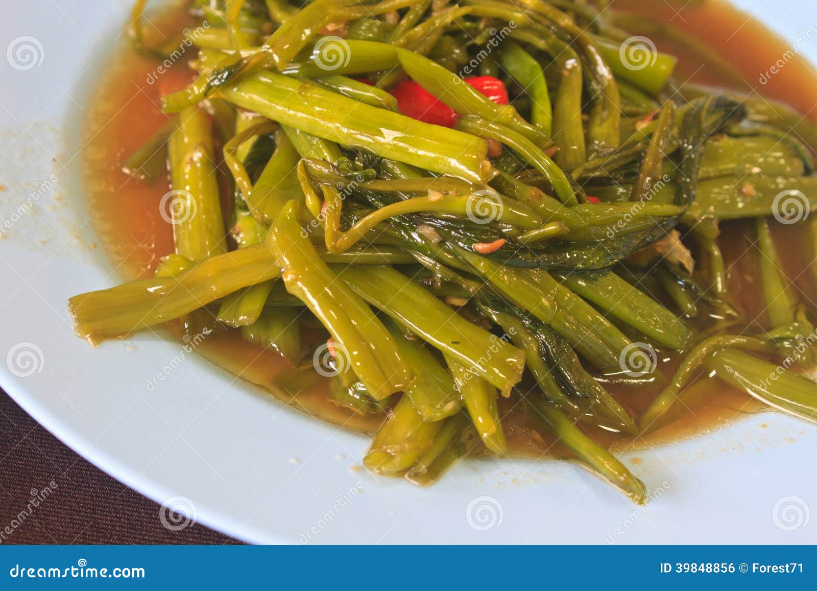 Stir Fried Water Spinach stock photo. Image of boong - 39848856