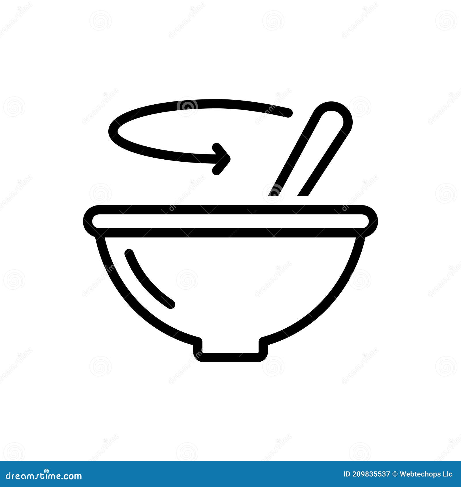 Black Line Icon for Stir, Bustling and Bustle Stock Vector ...
