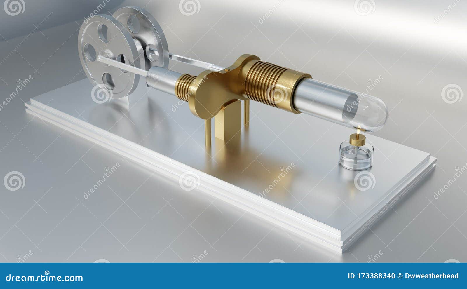 Stirling Engine Generator And Solar Panel Diagram. Vector. Device That ...