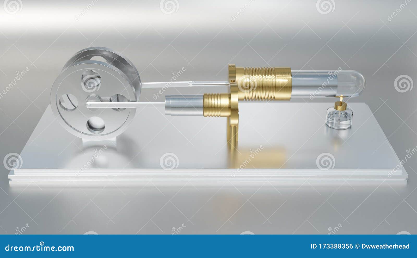 Stirling Engine Hot Air Engine 3d Render Stock Illustration ...
