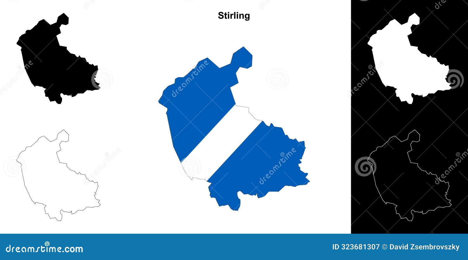 Stirling United Kingdom Silhouette Map With Transparent Background ...