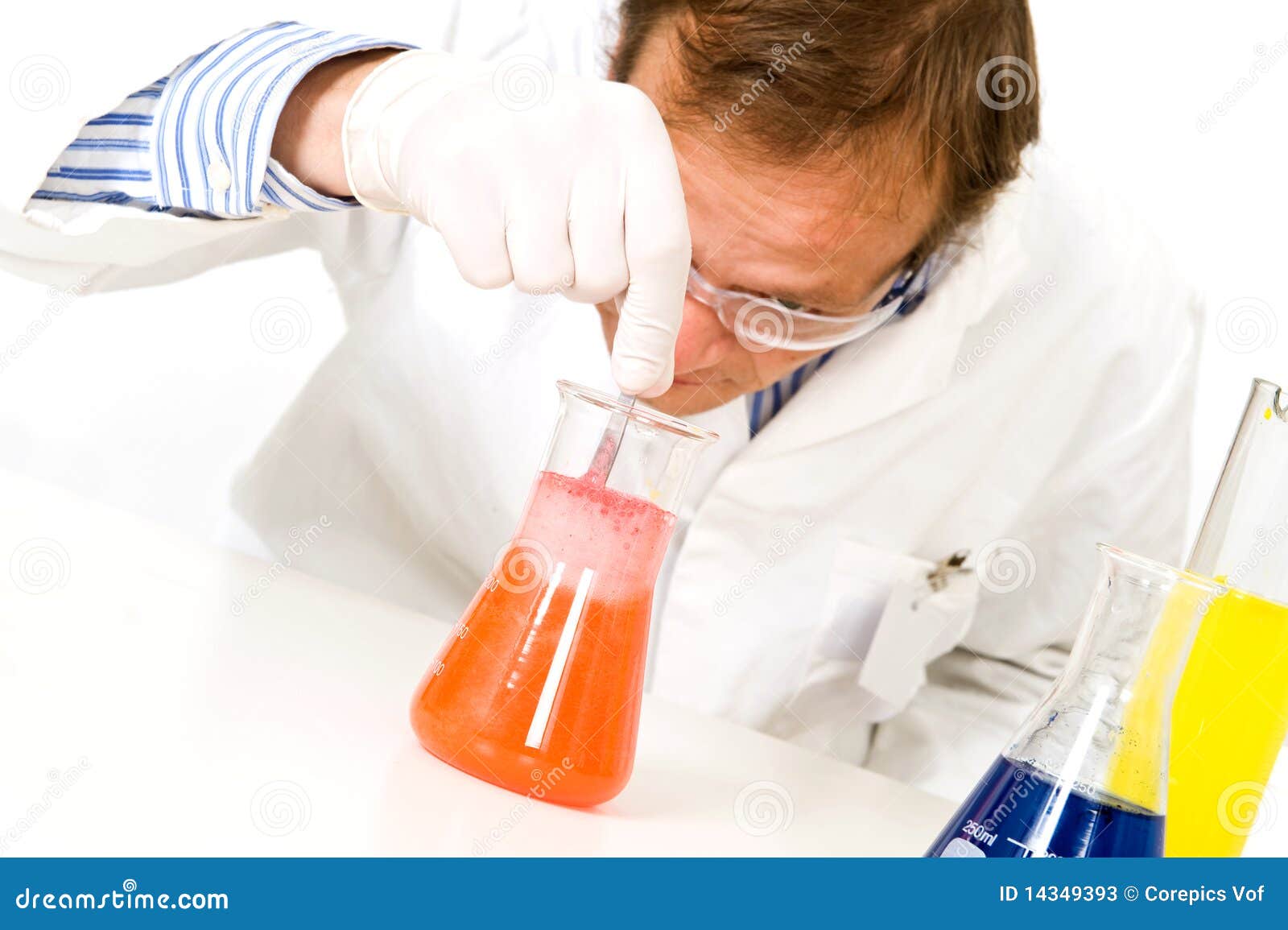 Stirring stock image. Image of chemicals, flasks, stirring - 14349393