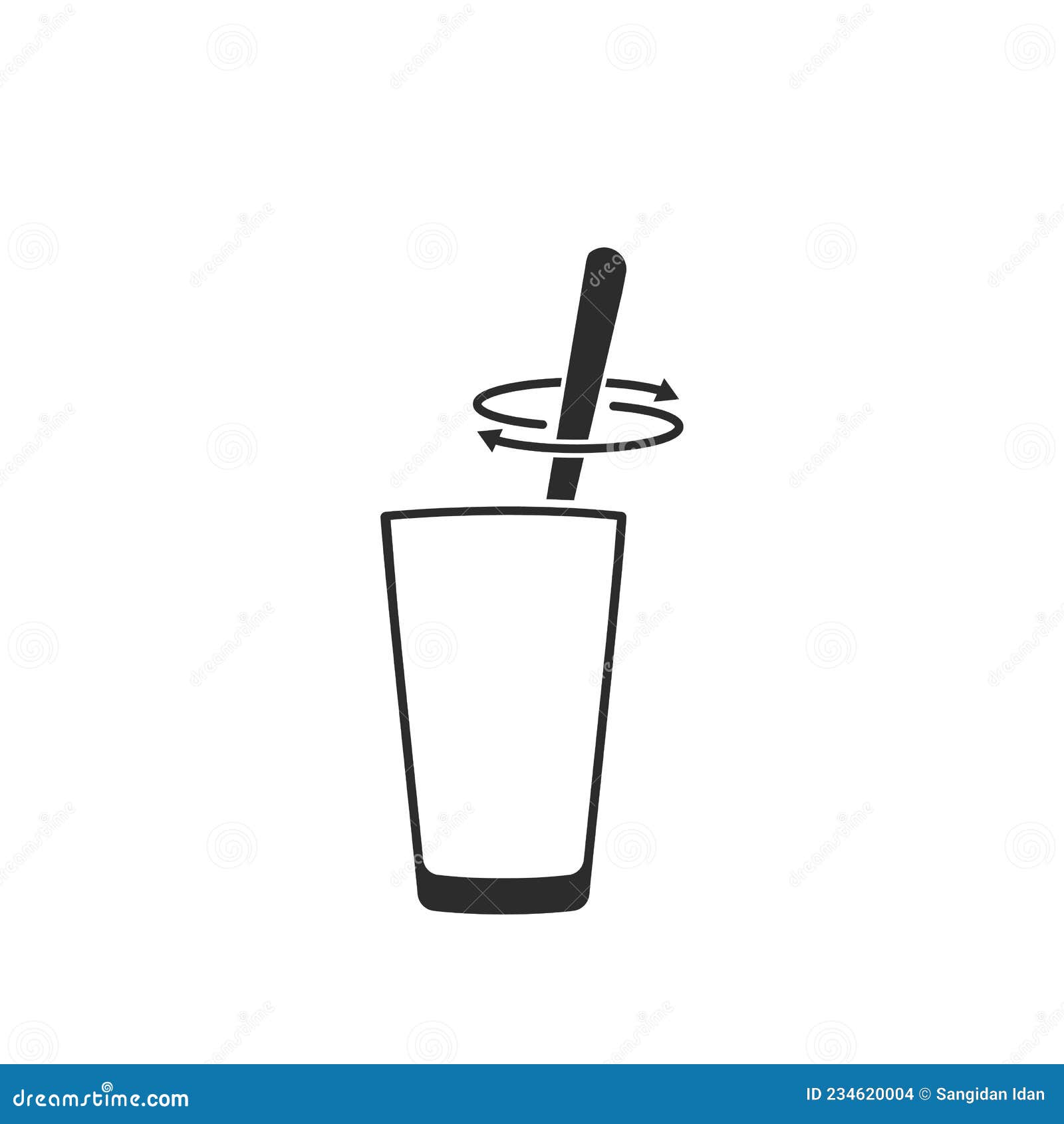 Stirring Drink with Spoon Icon Vector Sign Concept Design Stock Vector ...