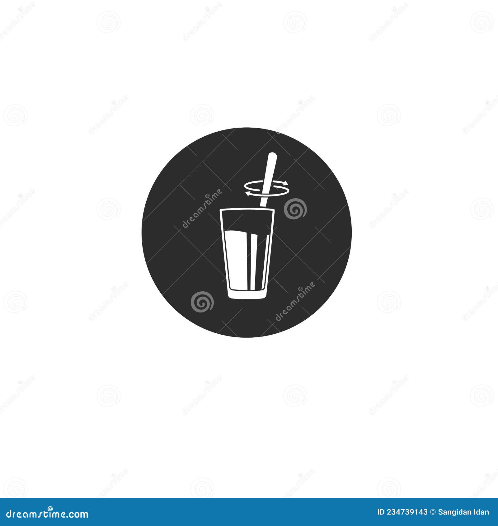 Stirring Drink with Spoon Icon Vector Sign Concept Design Stock Vector ...