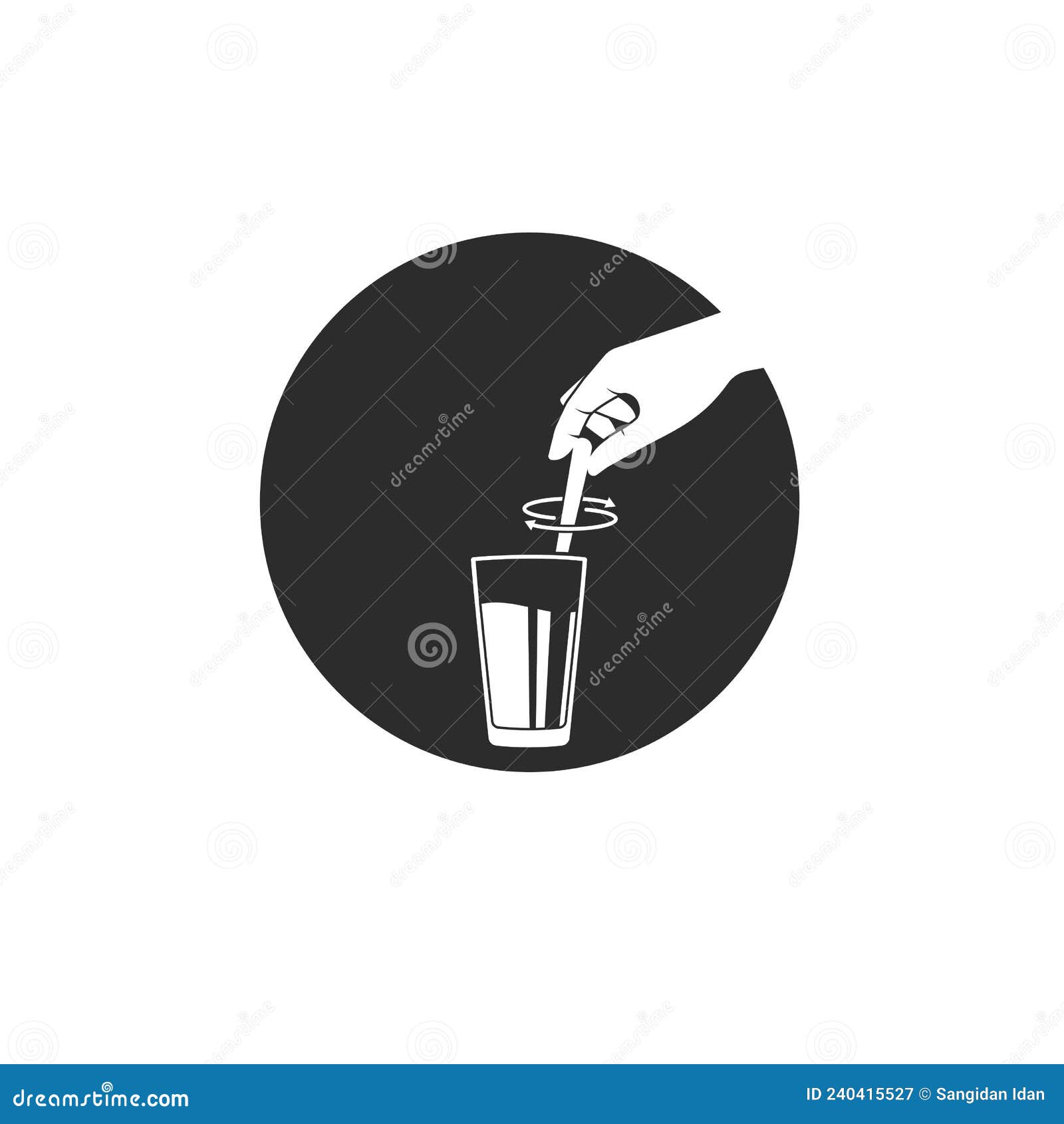 Stirring Icon. Stir Well Outline Style Symbol. Cartoon Vector ...