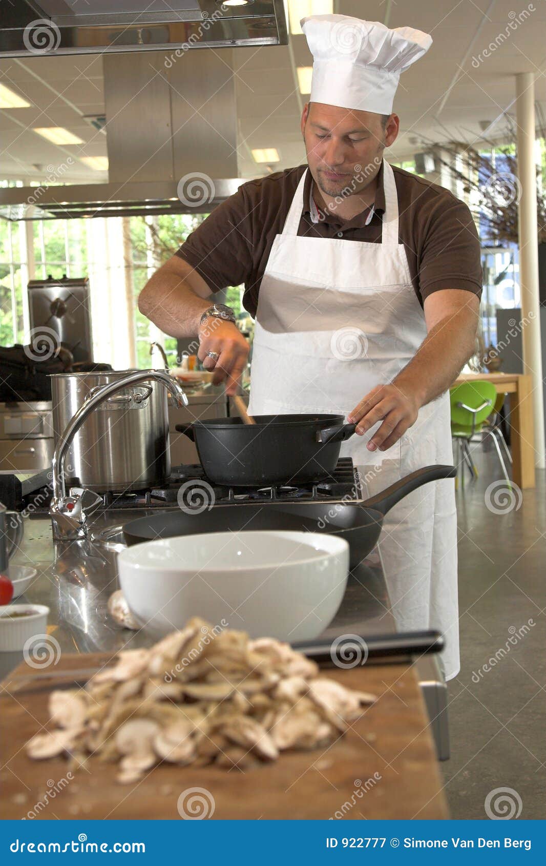 Stirring the food stock image. Image of european, work - 922777