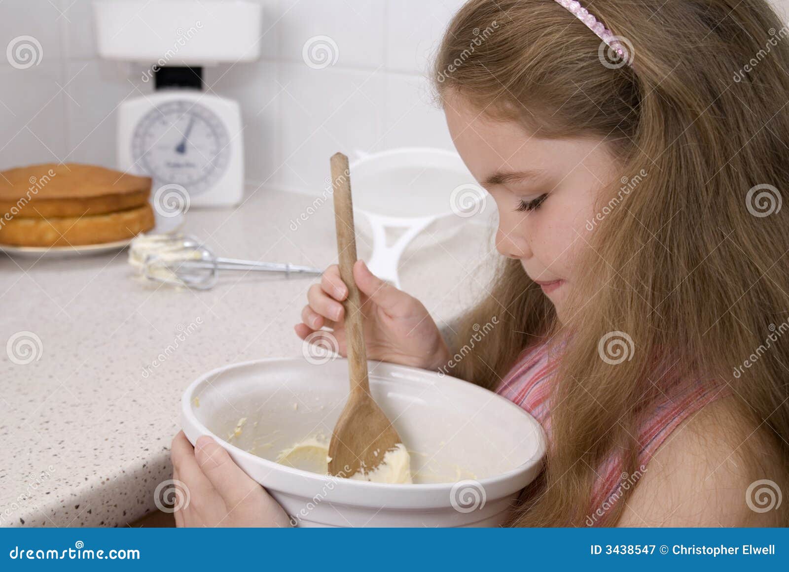 Stirring the mixture stock image. Image of mixture, happy - 3438547