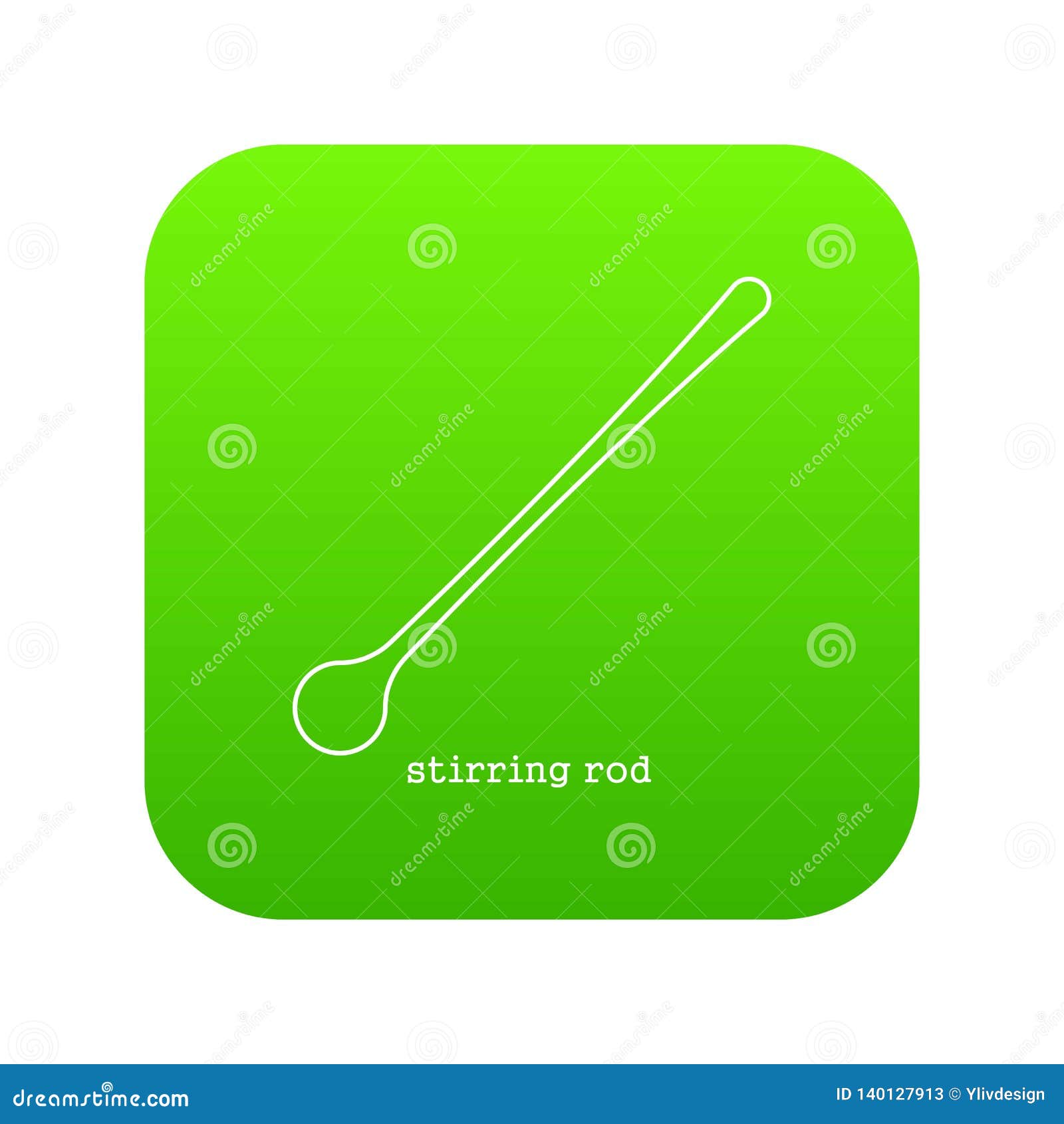 Stirring Rod Icon Green Vector Stock Vector - Illustration of burner ...