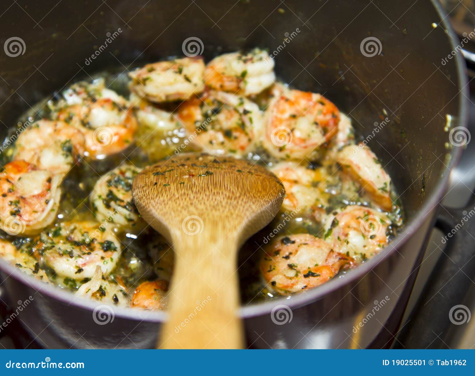 Stirring Spoon and Shrimp Cuisine Stock Image - Image of seafood ...