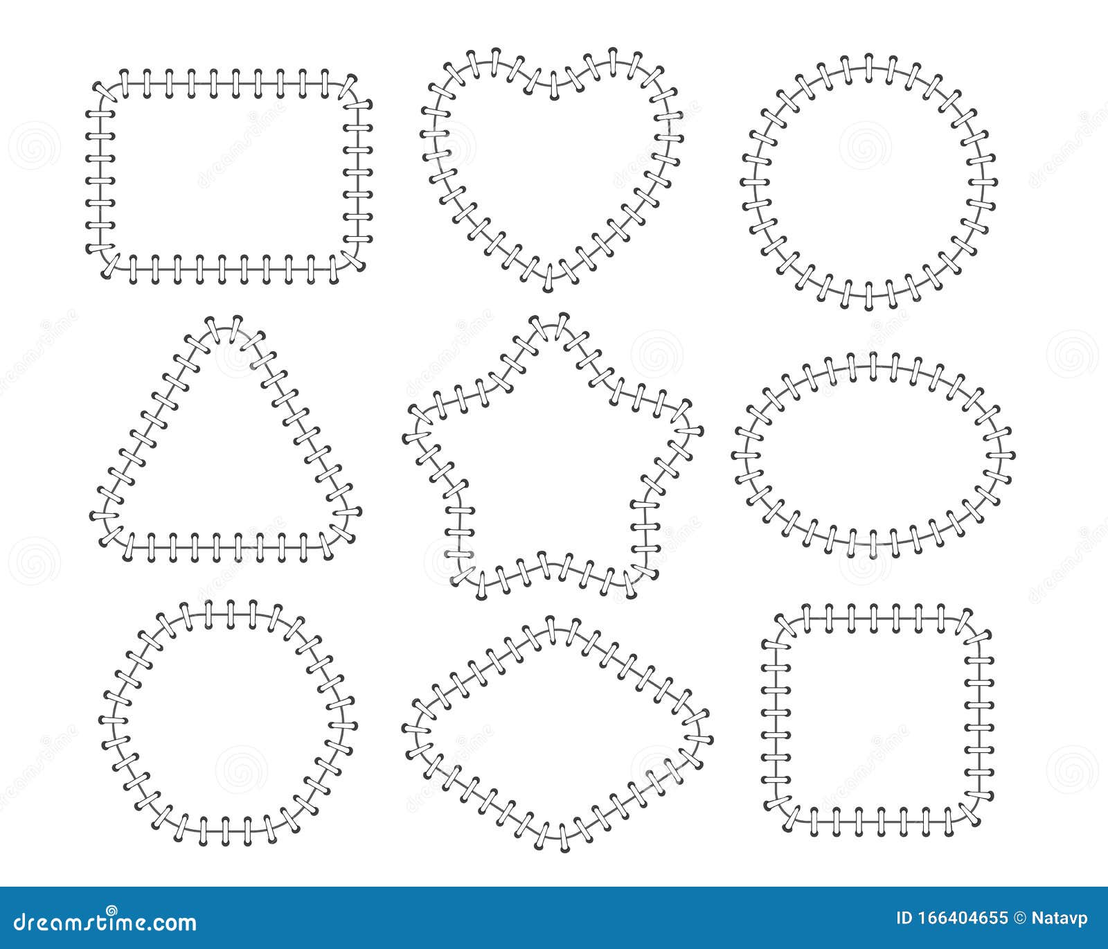 Stitch Border Brushes. Vector Black Frames Set | CartoonDealer.com ...