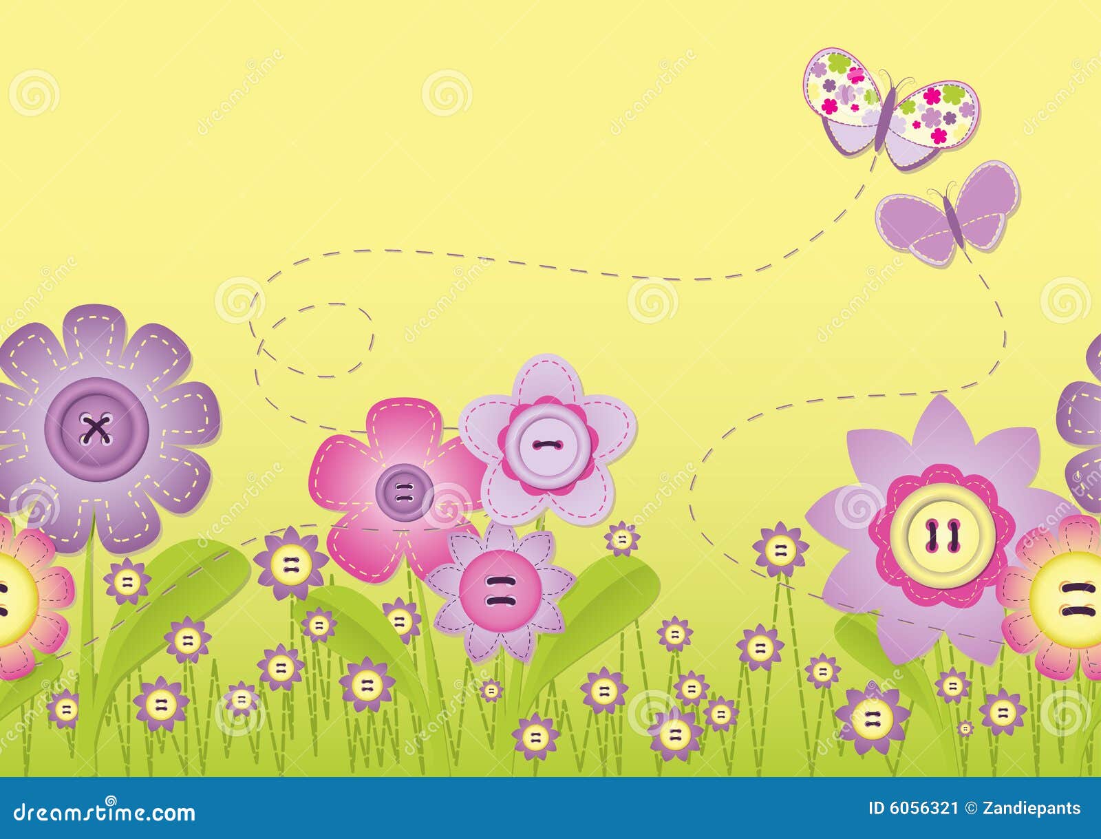 Stitch - flower field stock vector. Illustration of light - 6056321