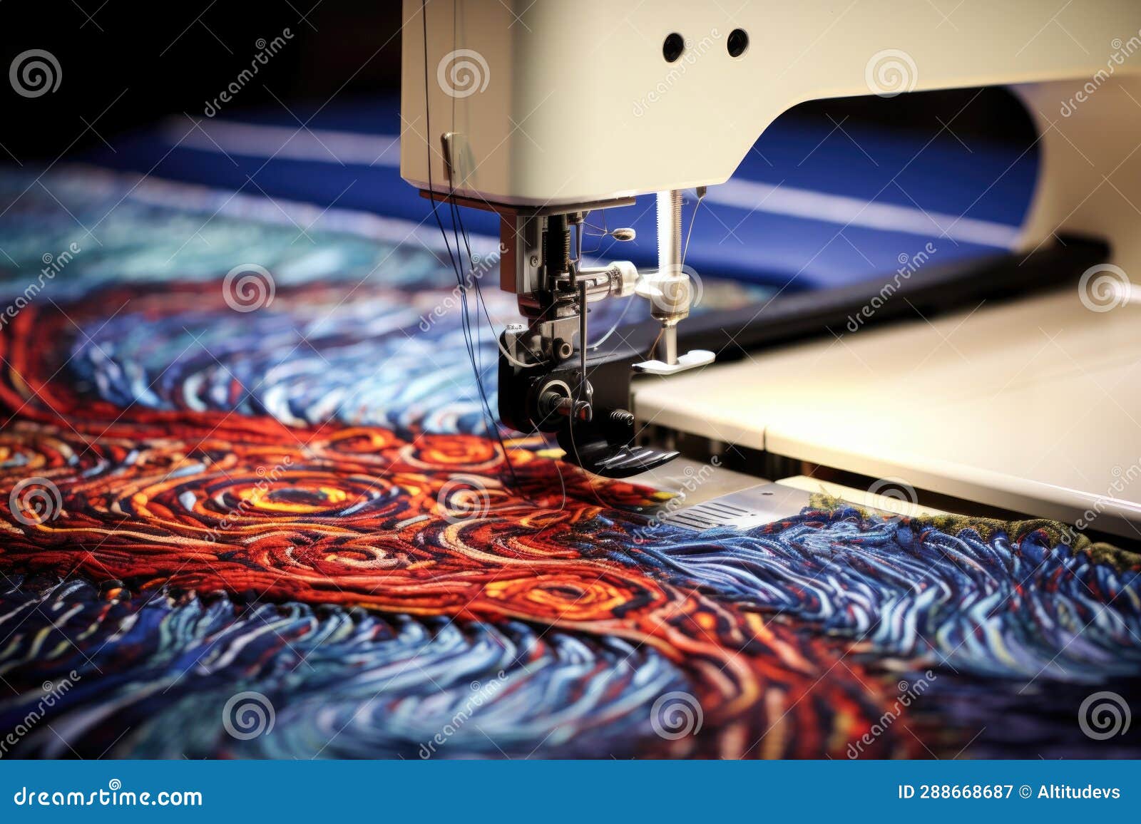 Stitch Patterns Created by a Sewing Machine Stock Illustration ...