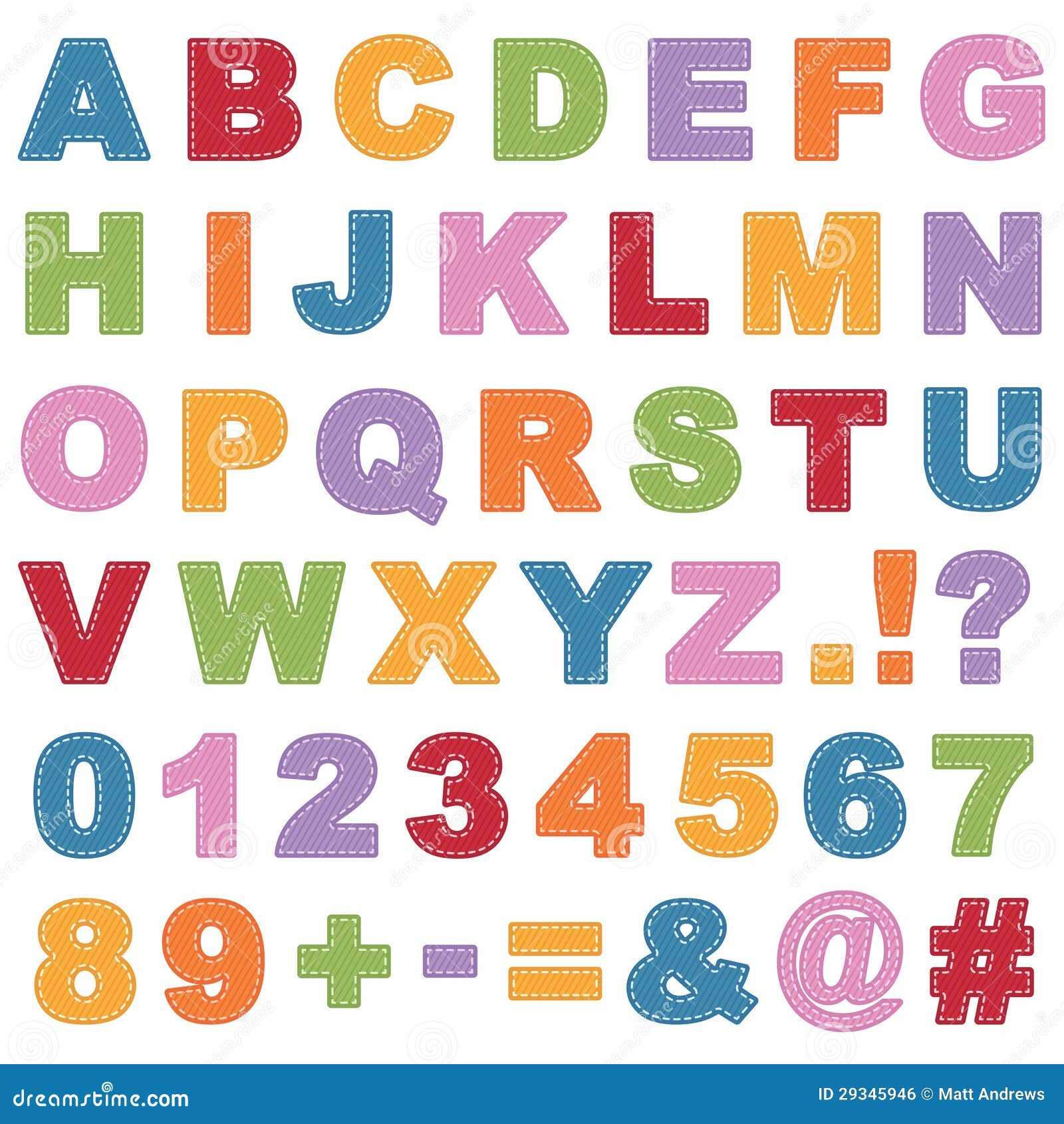Stitched Alphabet Vector Illustration | CartoonDealer.com #29345946