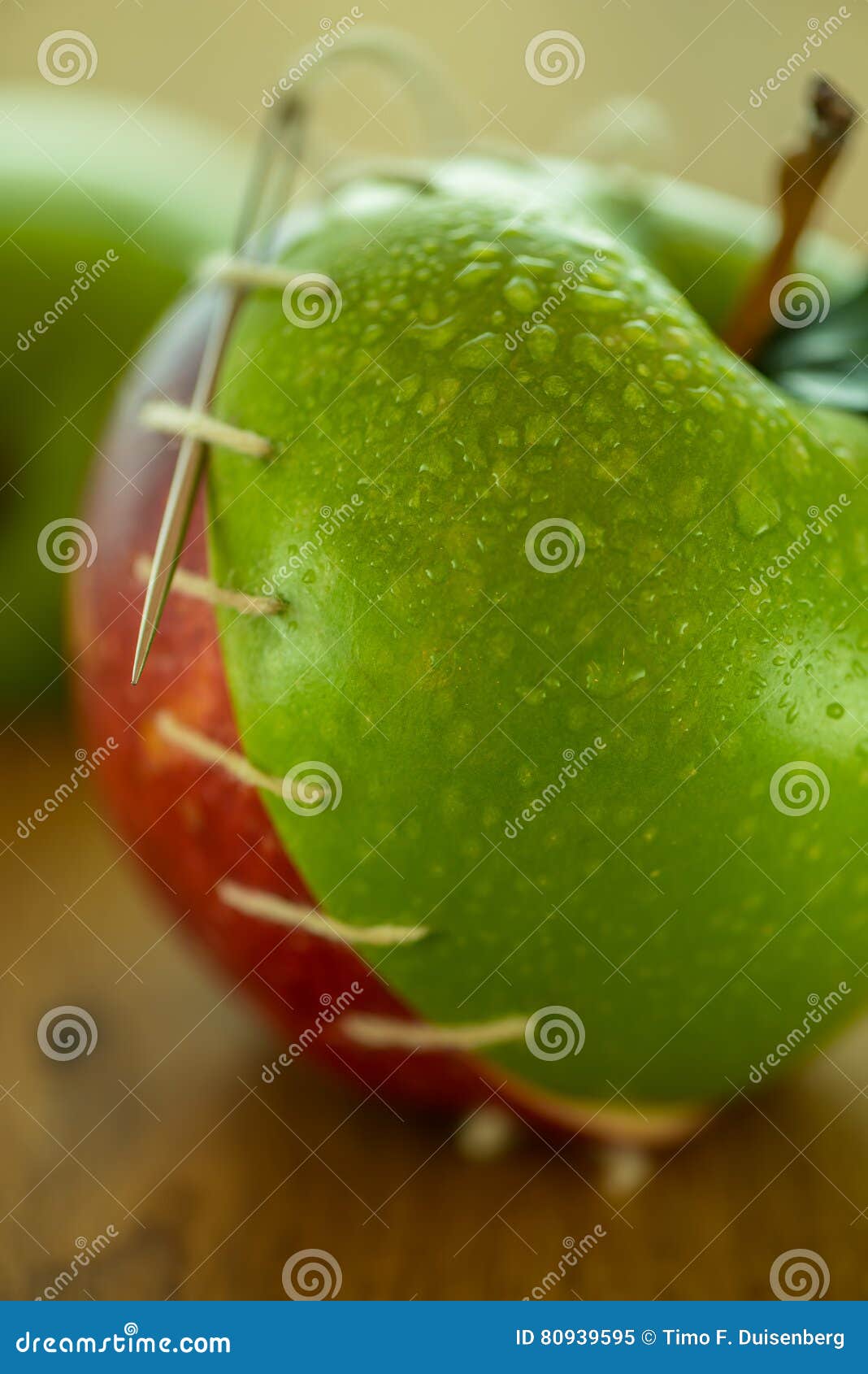 Stitched apples stock image. Image of white, drops, close - 80939595