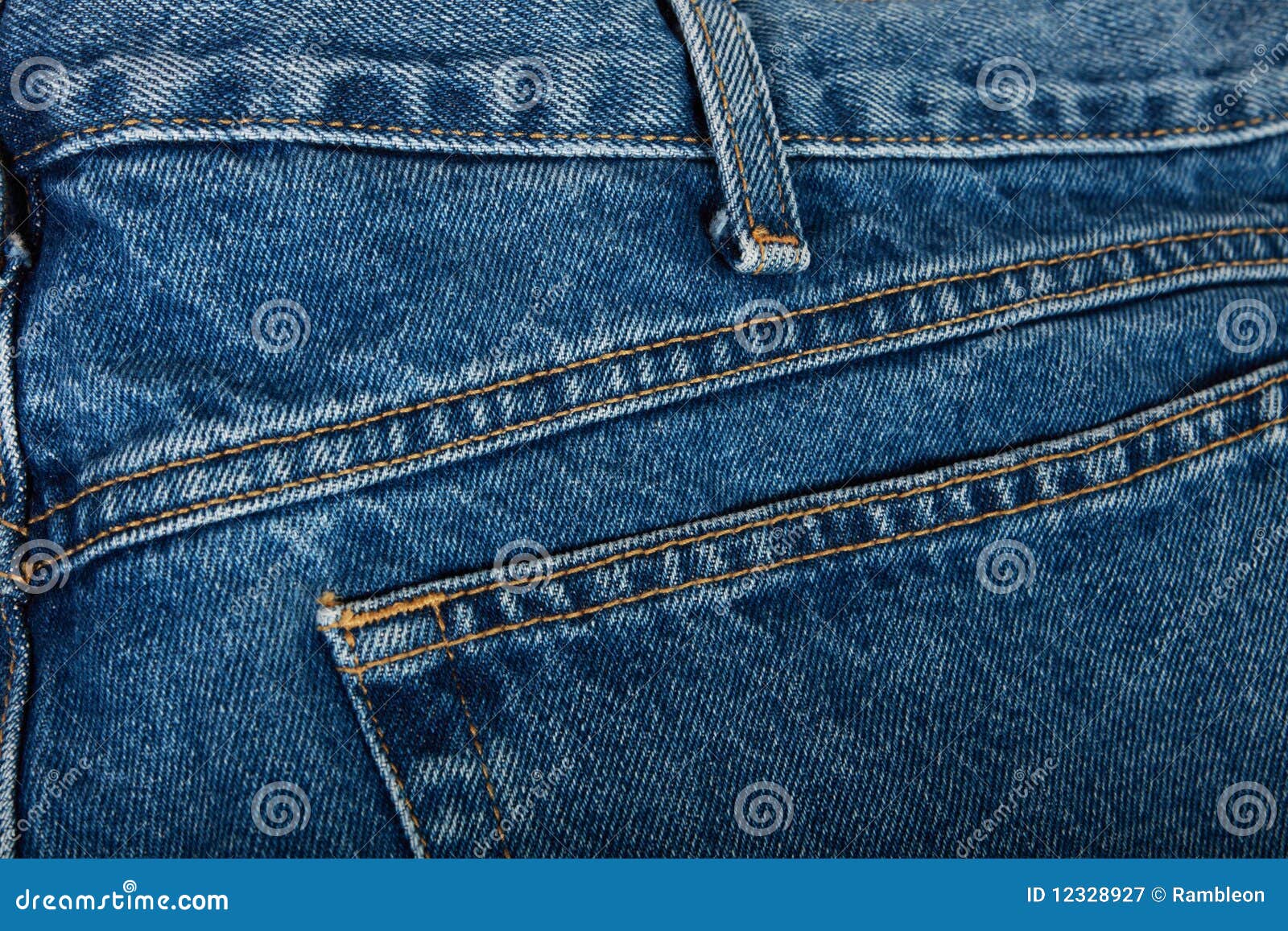Stitched Blue Jeans Stock Image Image Of Casual Style 12328927