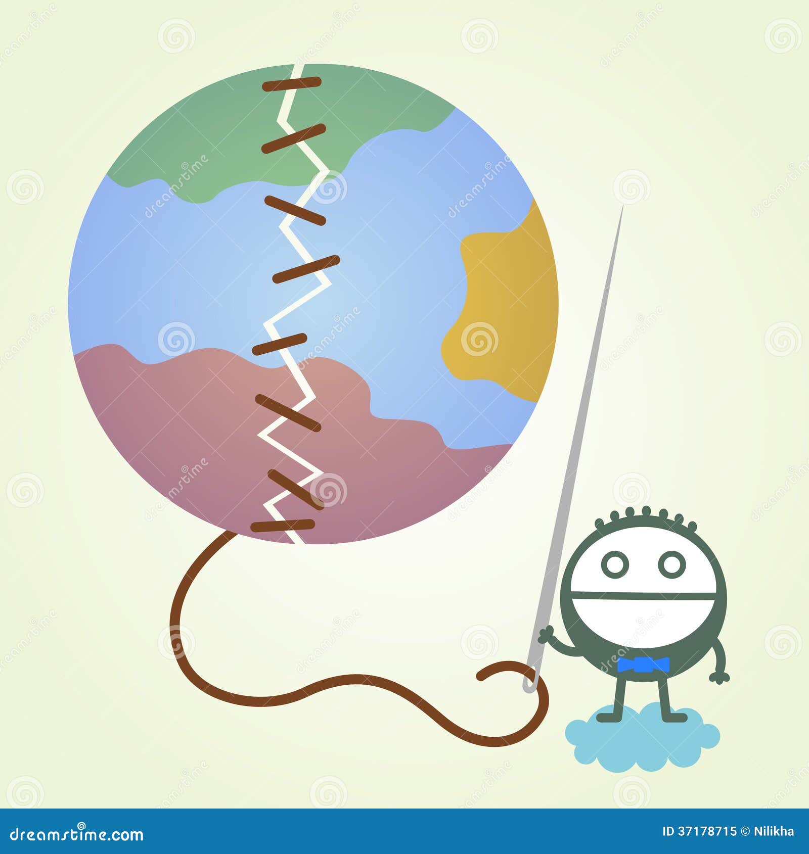 Stitched earth stock illustration. Illustration of earth - 37178715