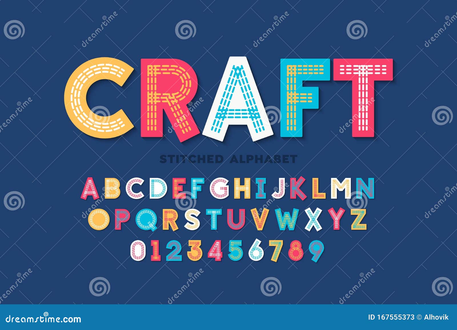 Stitched Font, Running Stitch 向量例证 - 插画 包括有 编织, 样式: 167555373