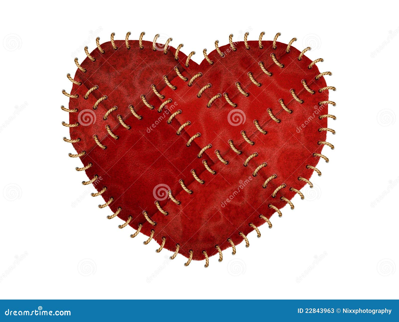 Stitched heart stock illustration. Illustration of natural - 22843963