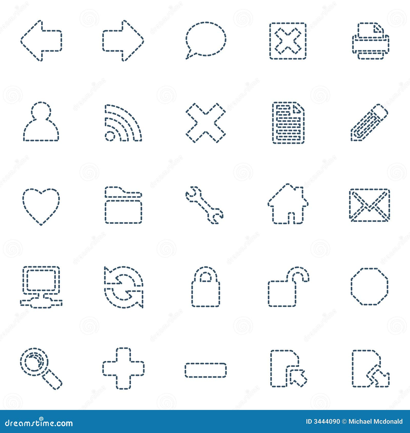 Stitched icons, set of 25 editorial image. Illustration of browser ...