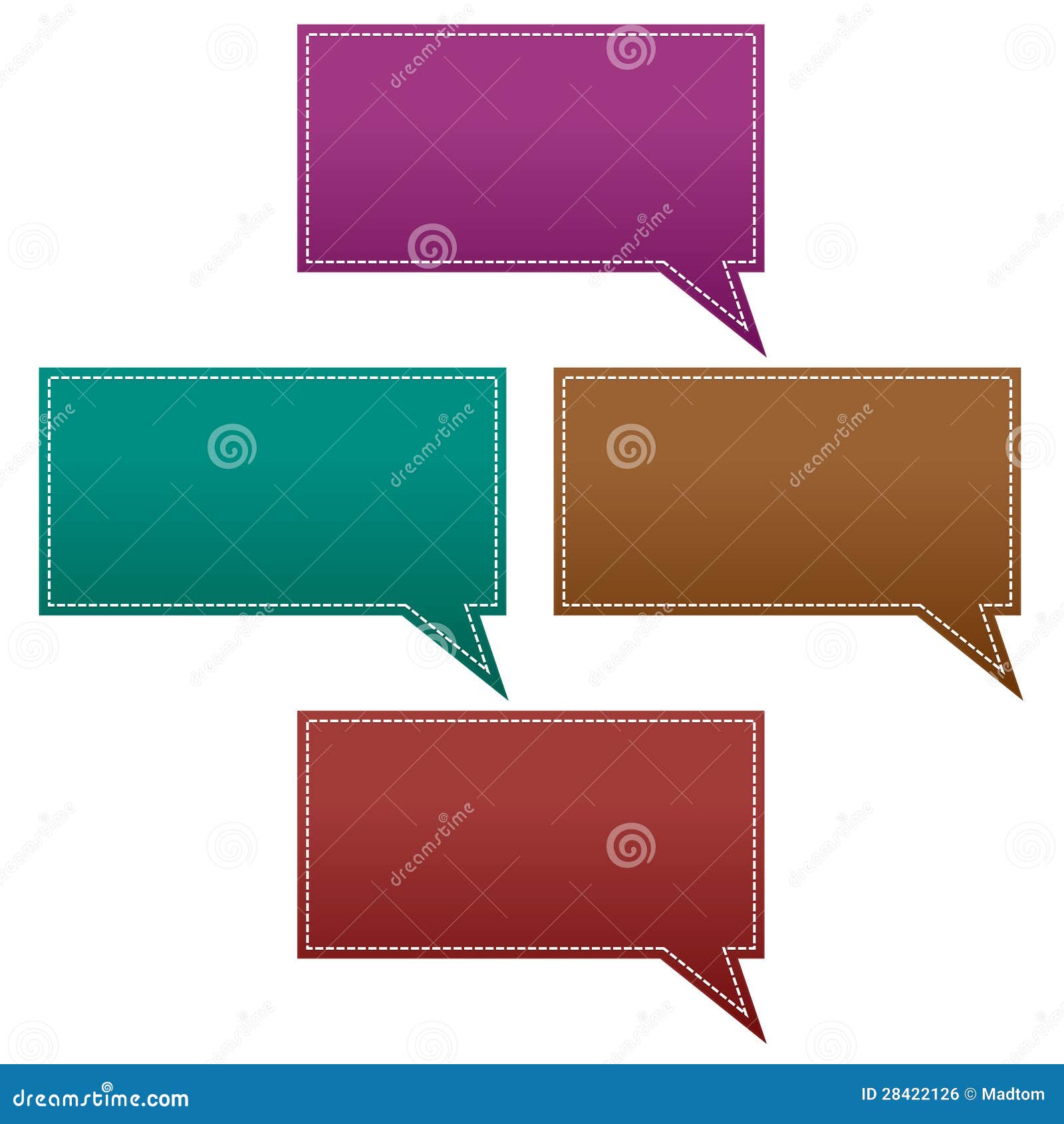 Stitched rectangle set stock vector. Illustration of bubble - 28422126
