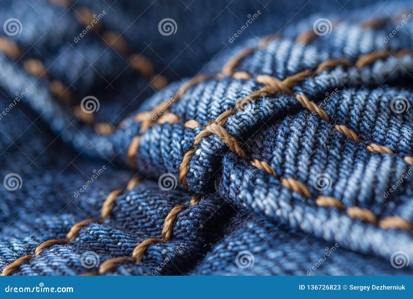 Blue Jeans with Yellow Stitching Stock Image - Image of indigo, garment ...