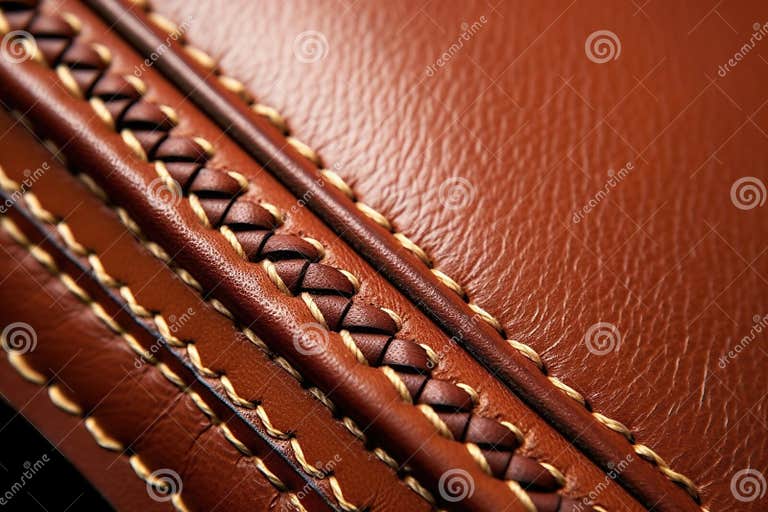 Stitching Details of a Single Leather Boot Stock Image - Image of ...