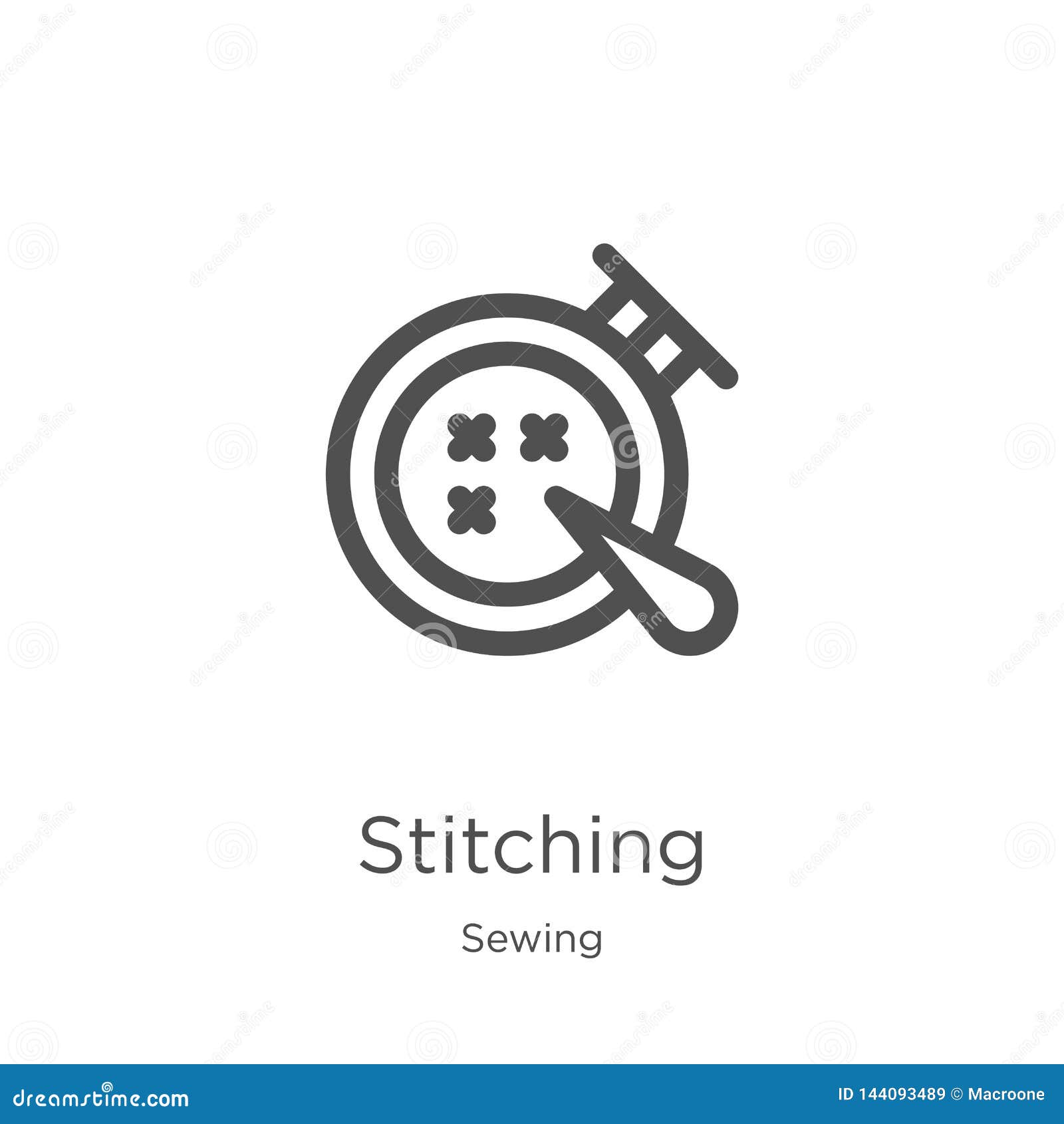 Stitching Icon Vector from Sewing Collection. Thin Line Stitching ...