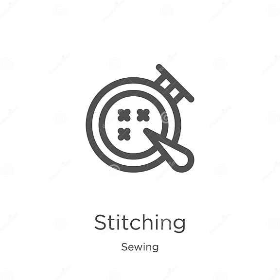 Stitching Icon Vector from Sewing Collection. Thin Line Stitching ...