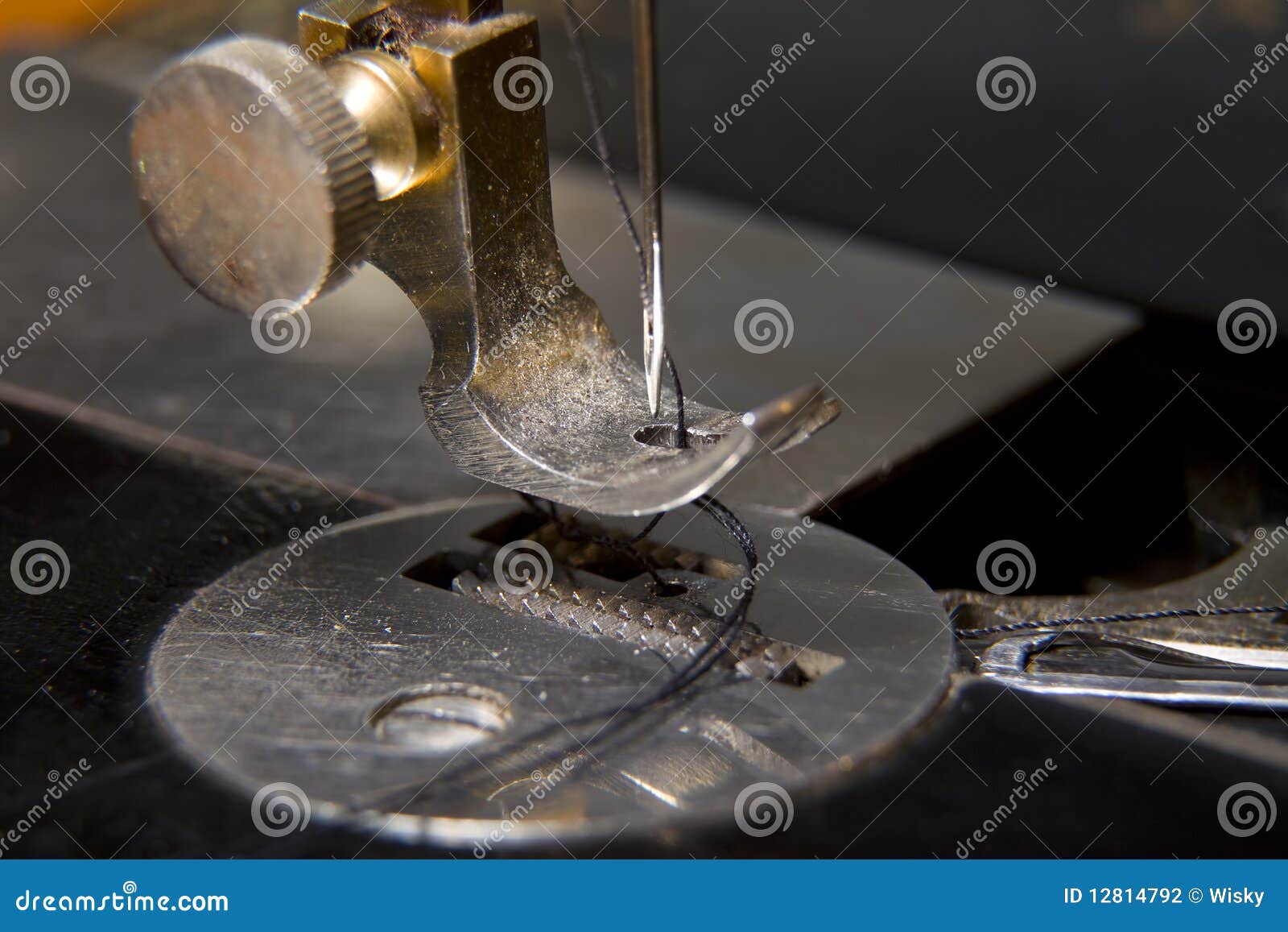 Stitching Machine Detail Close-up Stock Photo - Image of sewing, steel ...