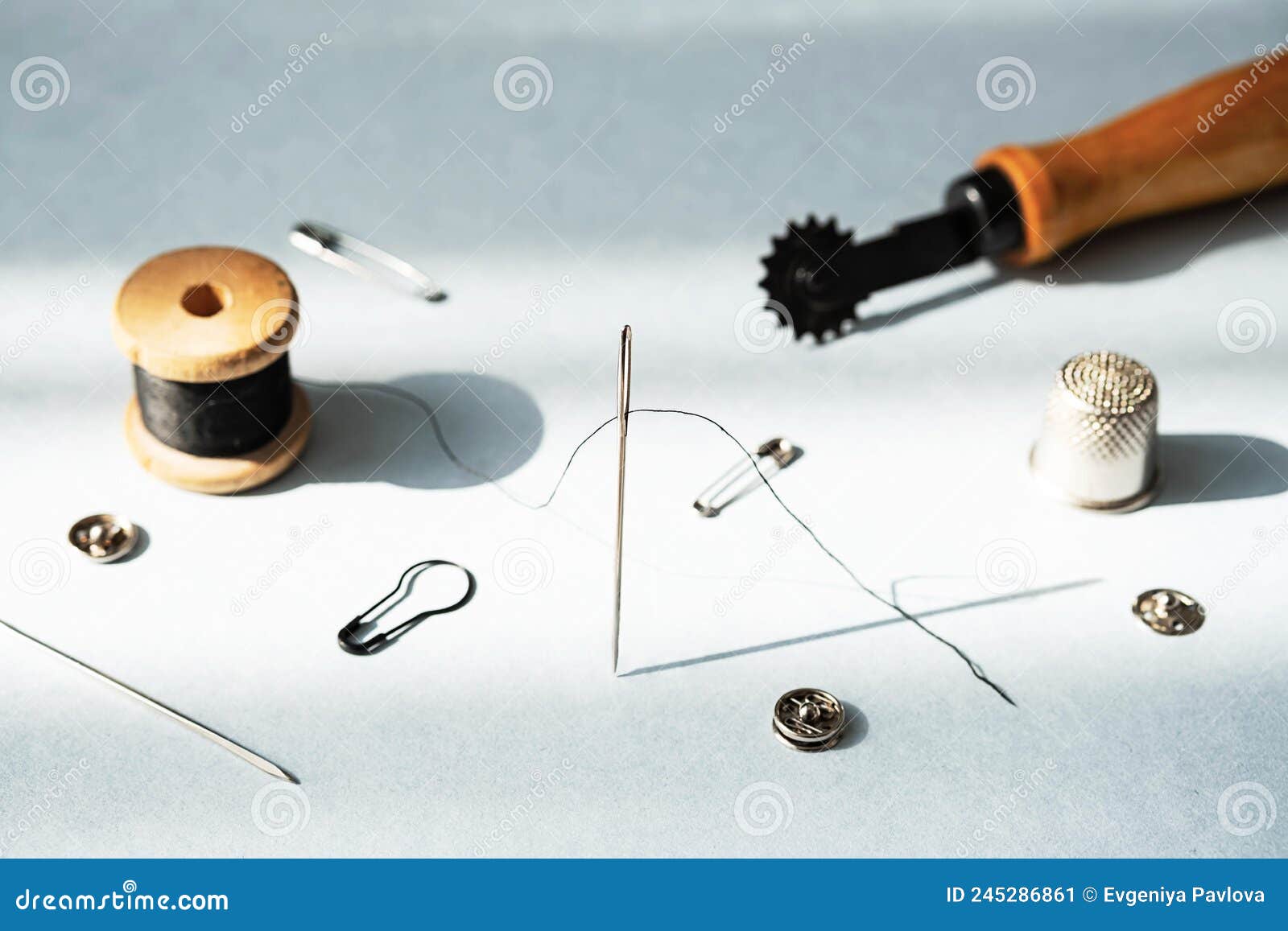 Stitching Tools. Various Tailoring Instruments Stock Image - Image of ...