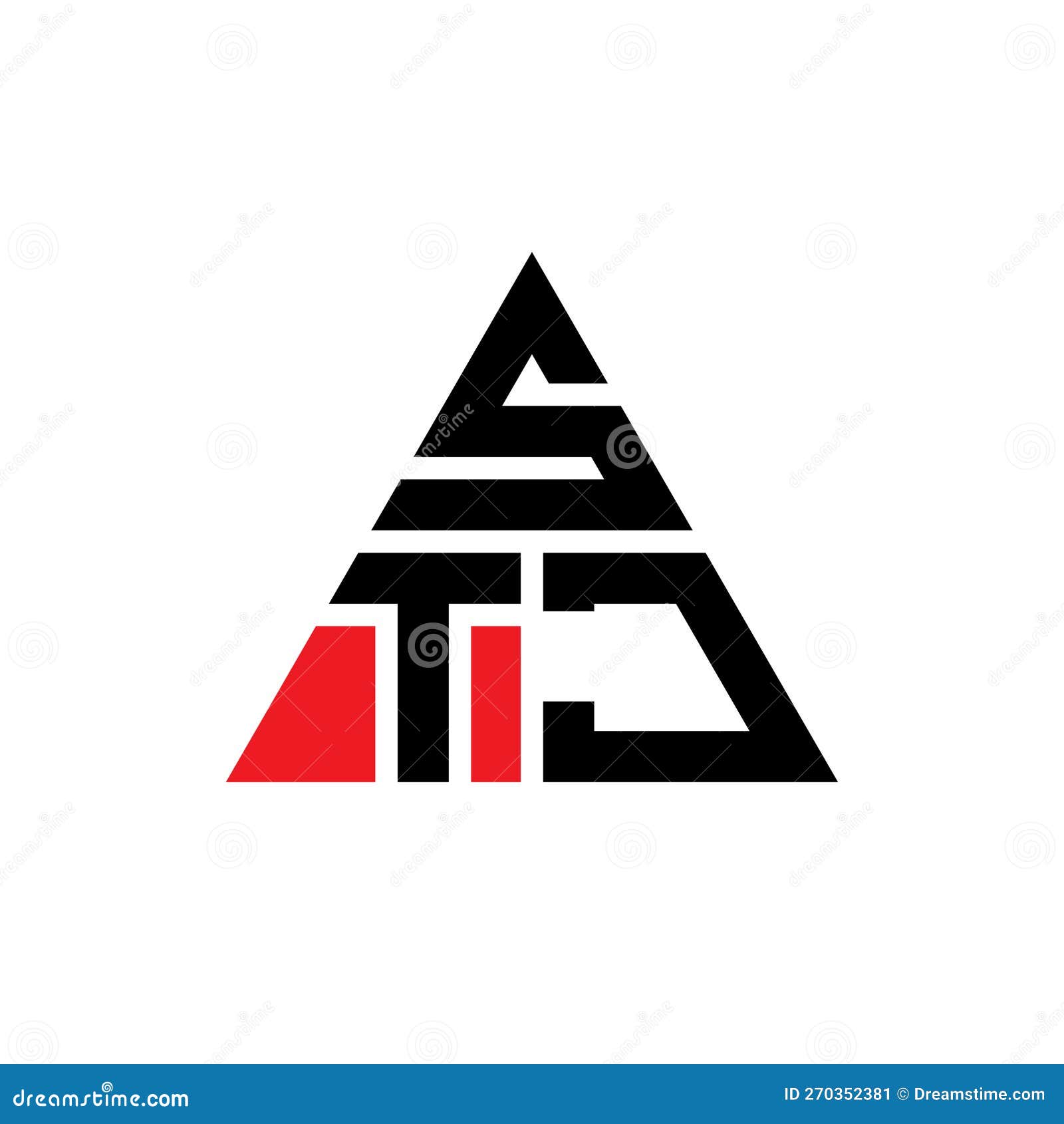 STJ Triangle Letter Logo Design with Triangle Shape. STJ Triangle Logo ...