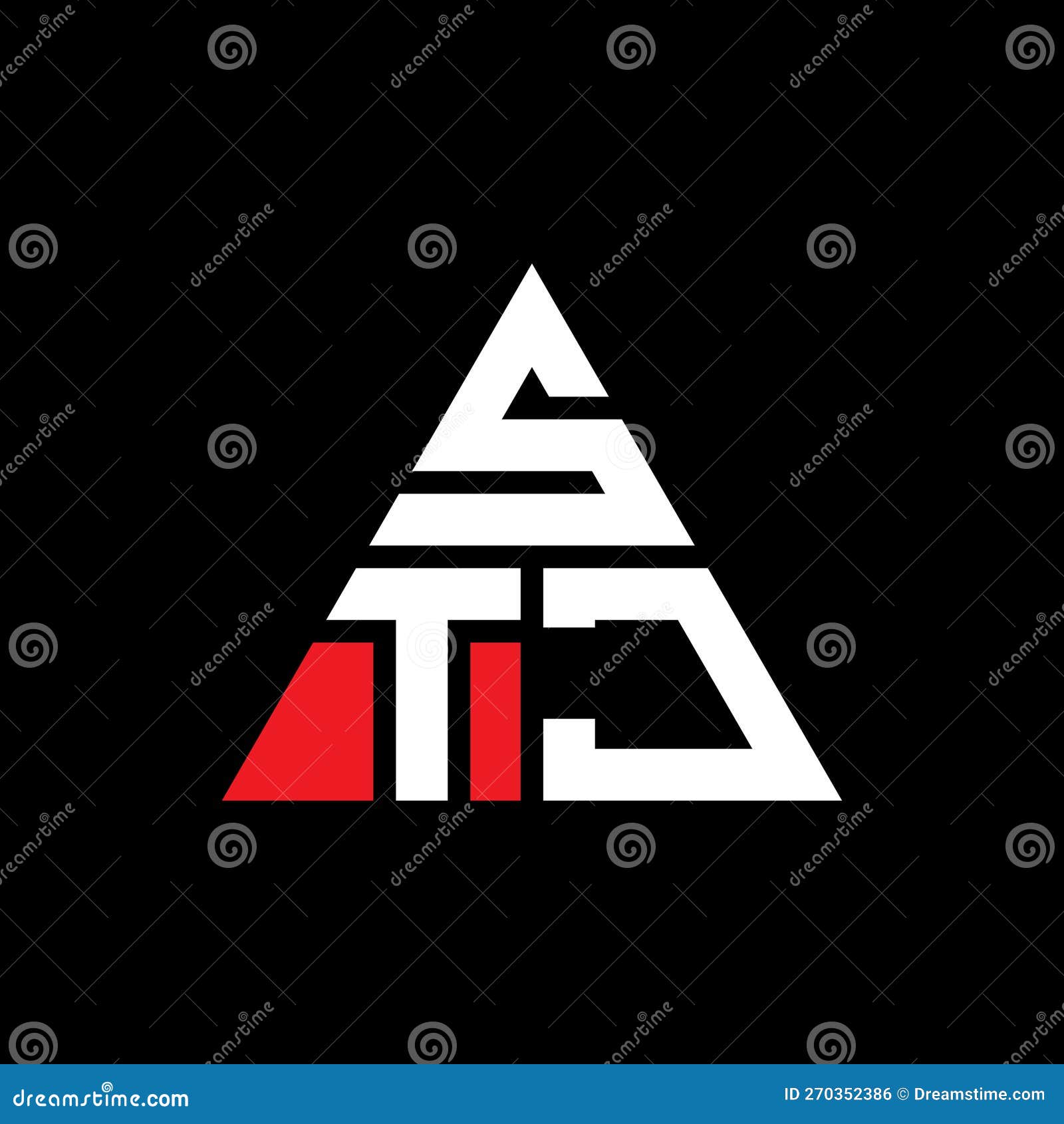 STJ Triangle Letter Logo Design with Triangle Shape. STJ Triangle Logo ...