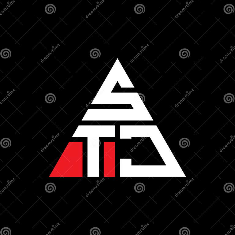 STJ Triangle Letter Logo Design with Triangle Shape. STJ Triangle Logo ...