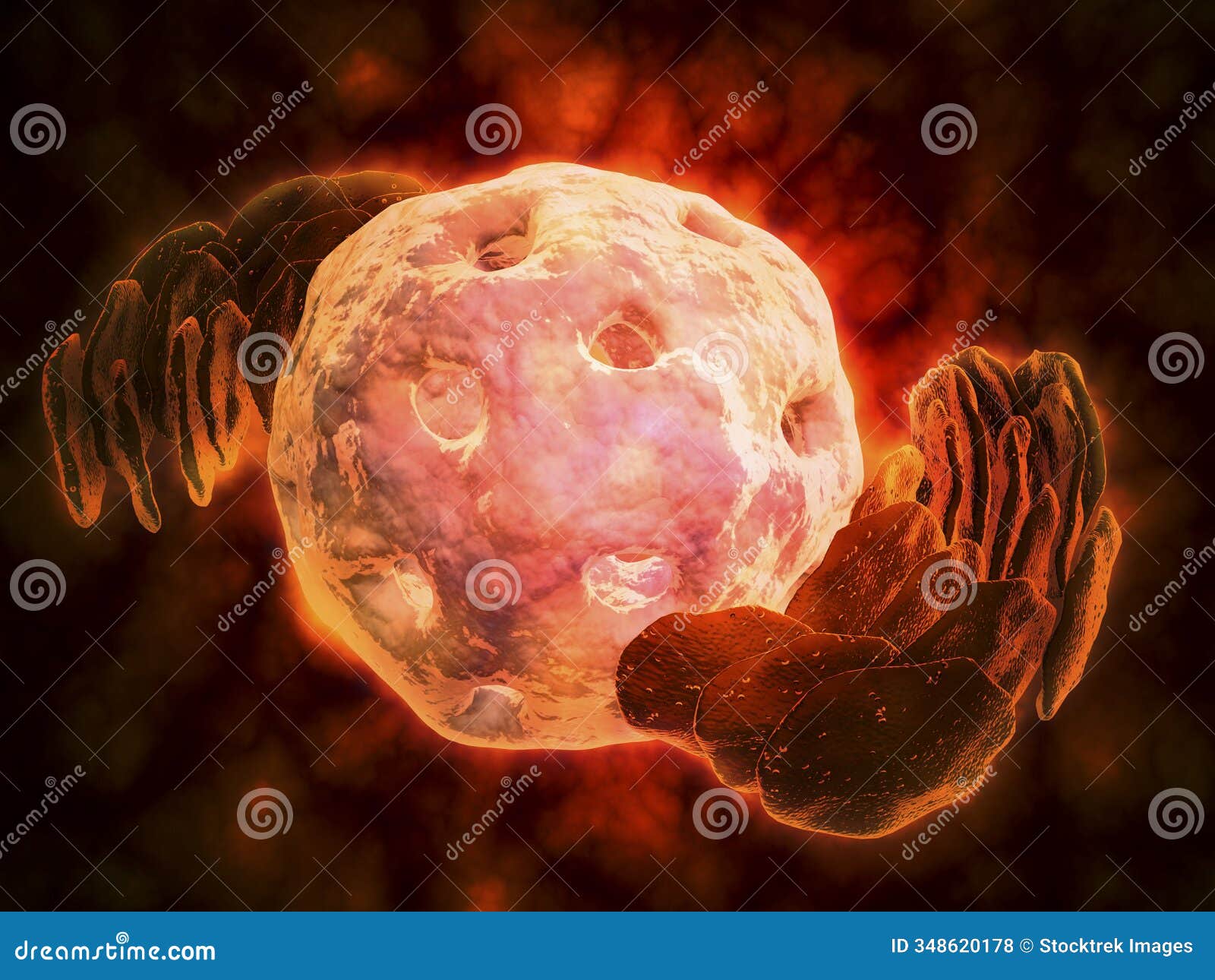Conceptual Image of Endoplasmic Reticulum Around a Cell Nucleus. Stock ...