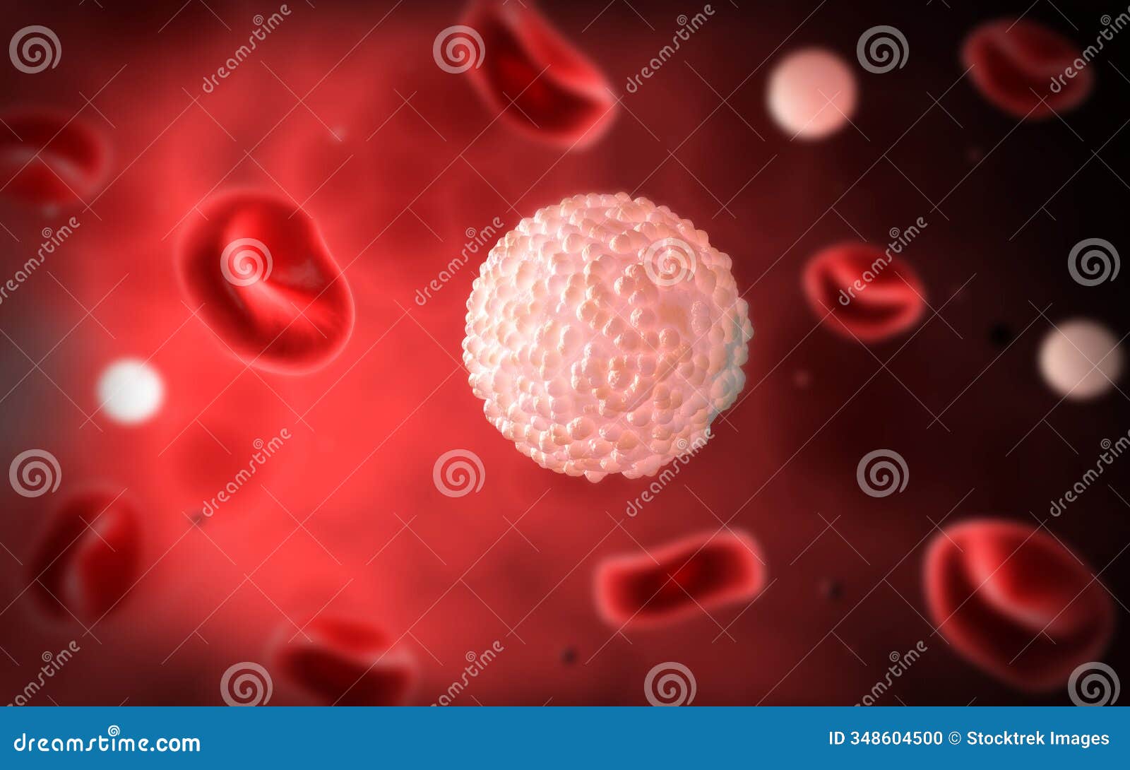 Microscopic View of White Blood Cells Inside Blood Vessel. Stock ...