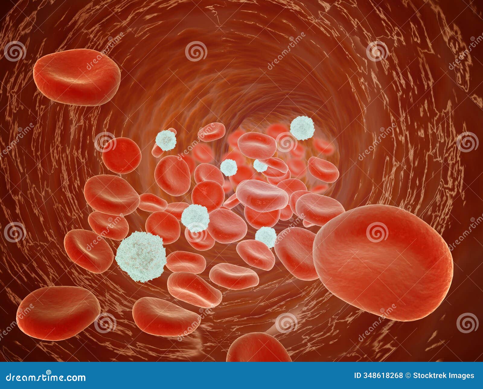 Red Blood Cell Flow Inside the Artery. Stock Illustration ...