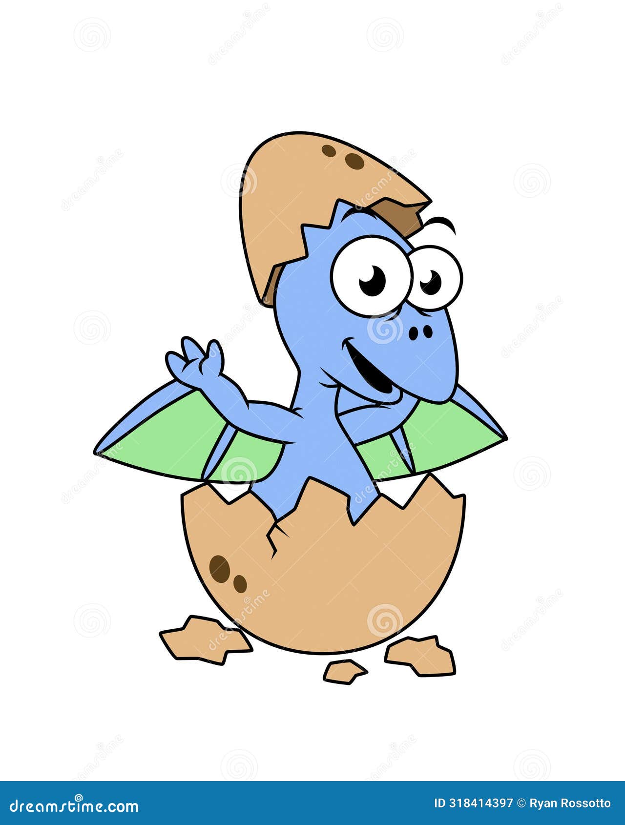 A Baby Pterodactyl Hatching Stock Illustration - Illustration of ...