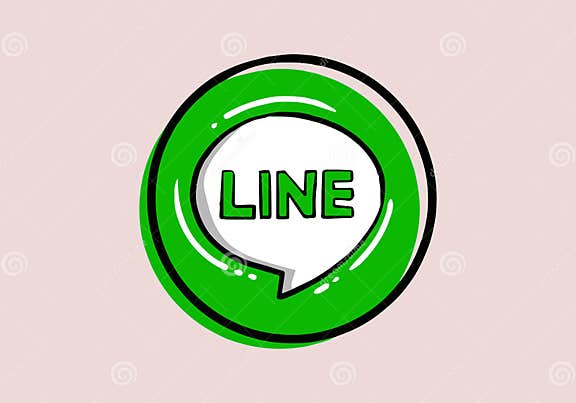 Line - Button for Social Media, Phone Icon Symbol Logo of Line ...