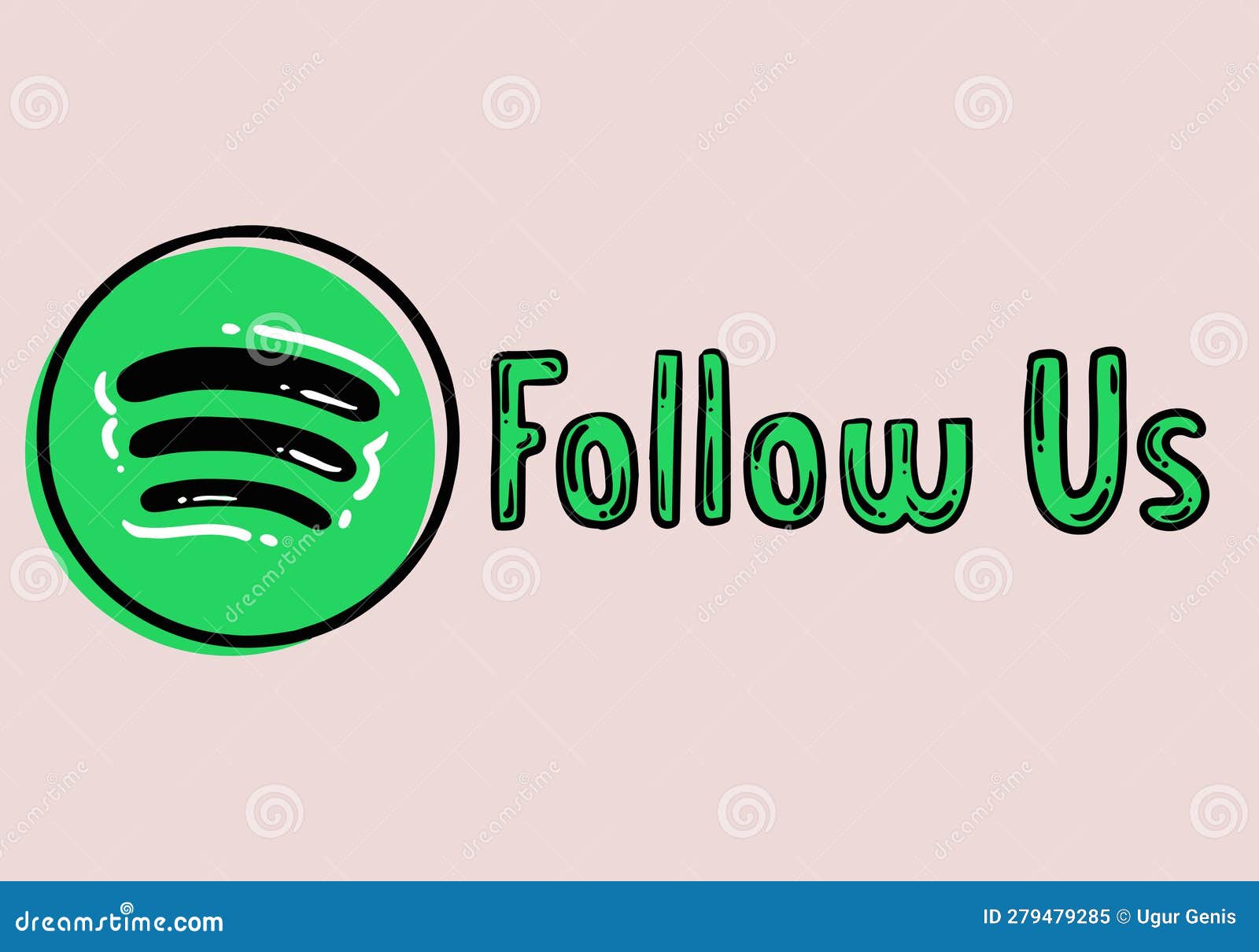 Follow Us Spotify - Button for Social Media, Phone Icon Symbol Logo of ...