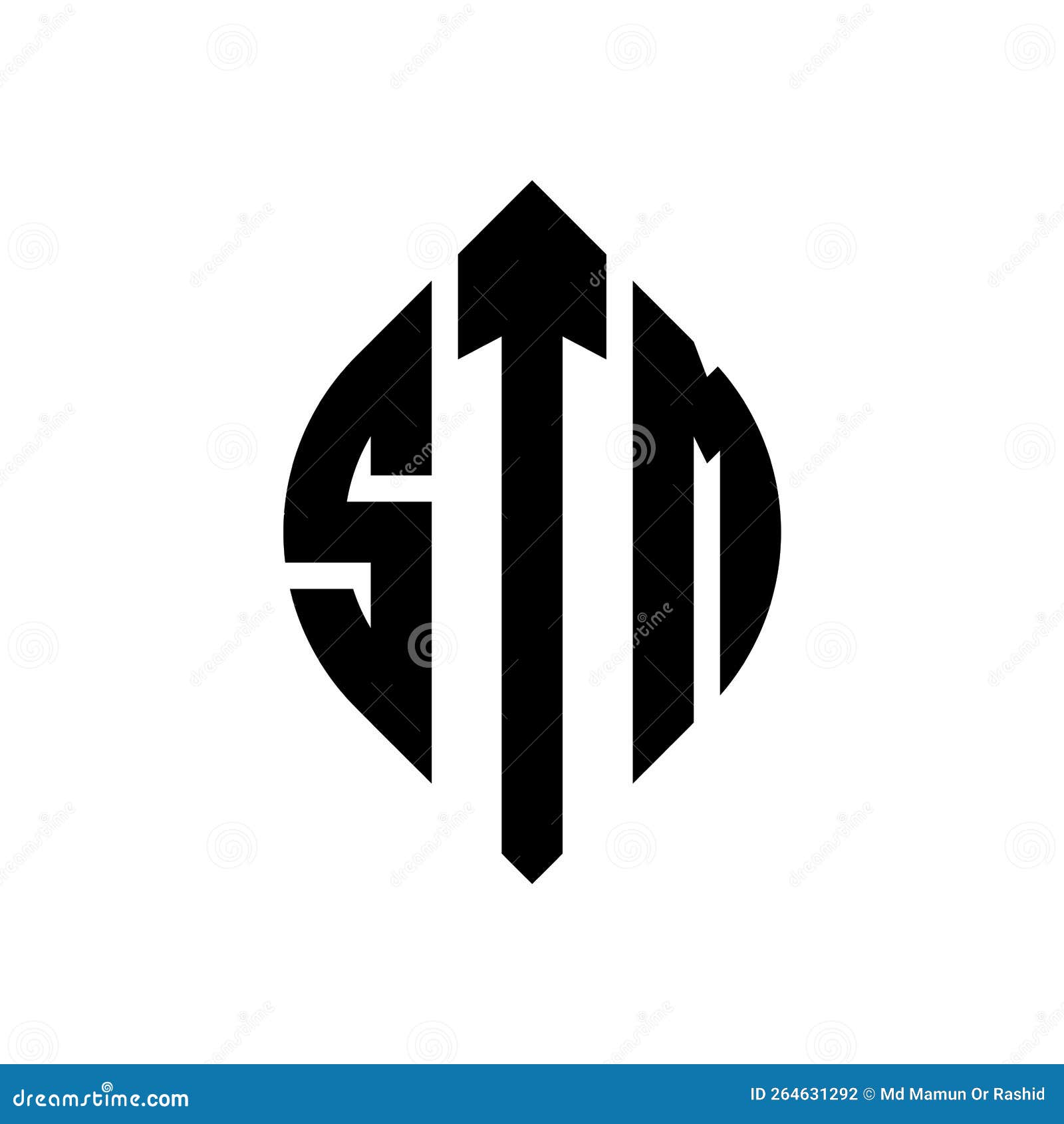 STM Circle Letter Logo Design with Circle and Ellipse Shape. STM ...