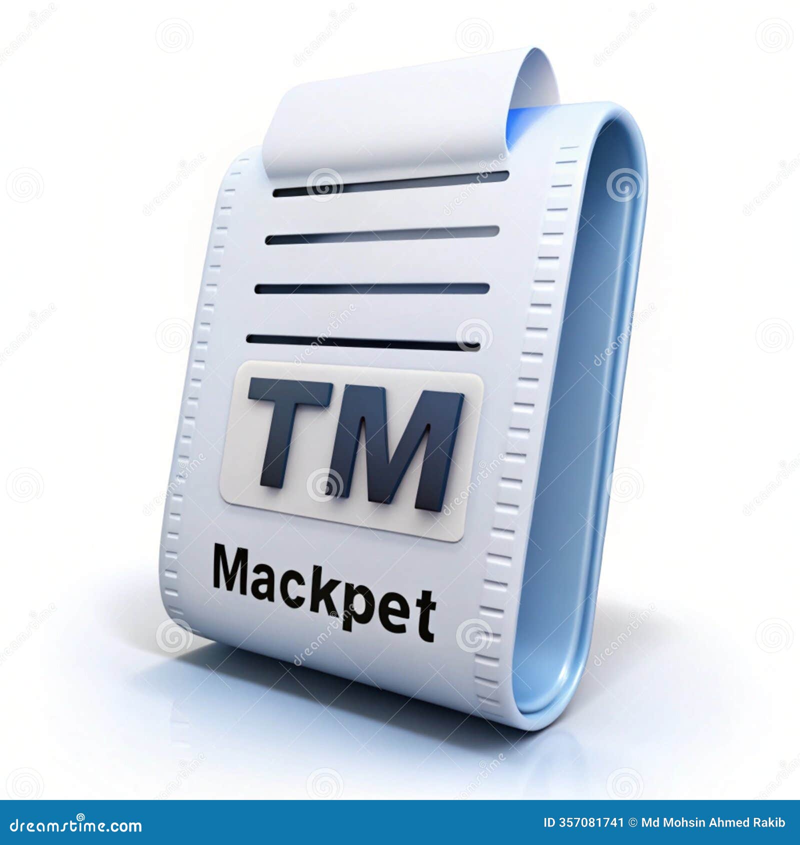STM Receipt 3D Icon Isolated Stock Illustration - Illustration of ...