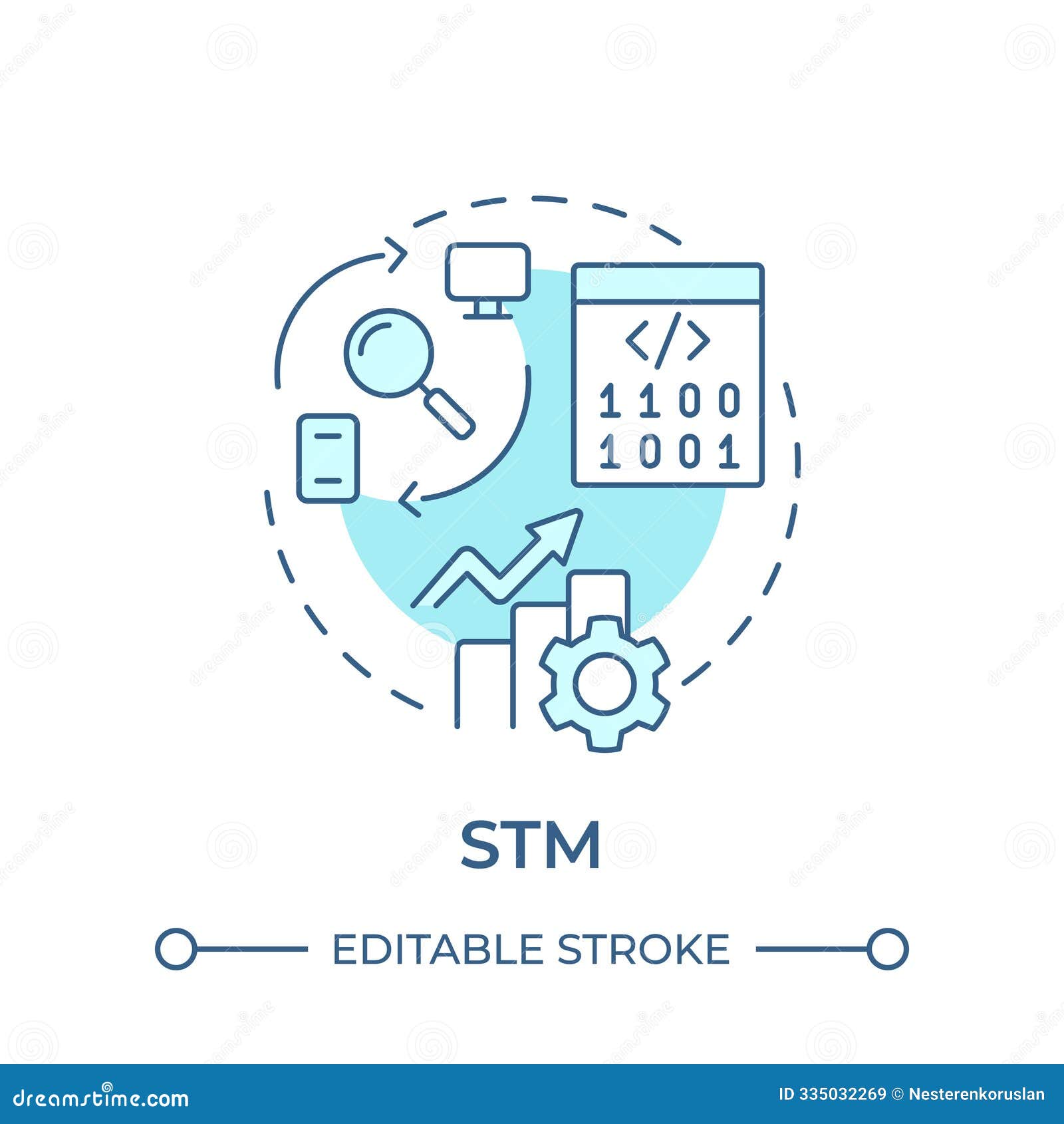 STM soft blue concept icon stock illustration. Illustration of isolated ...
