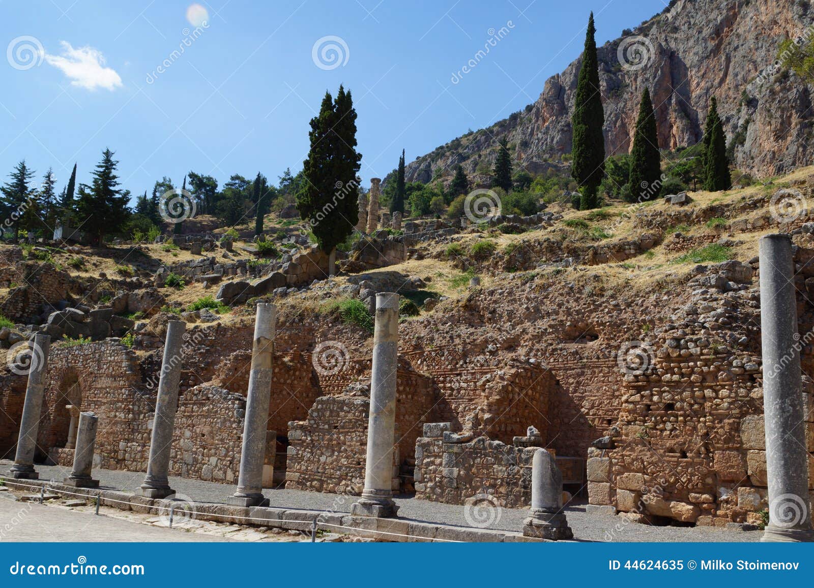 The Stoa of the Athenians, Delphi, Greece Stock Image - Image of ...